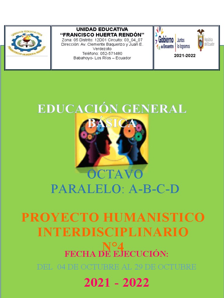 PROYECTO HUMANISTICO Nº 4 8vo | PDF | Lengua española | Lingüística
