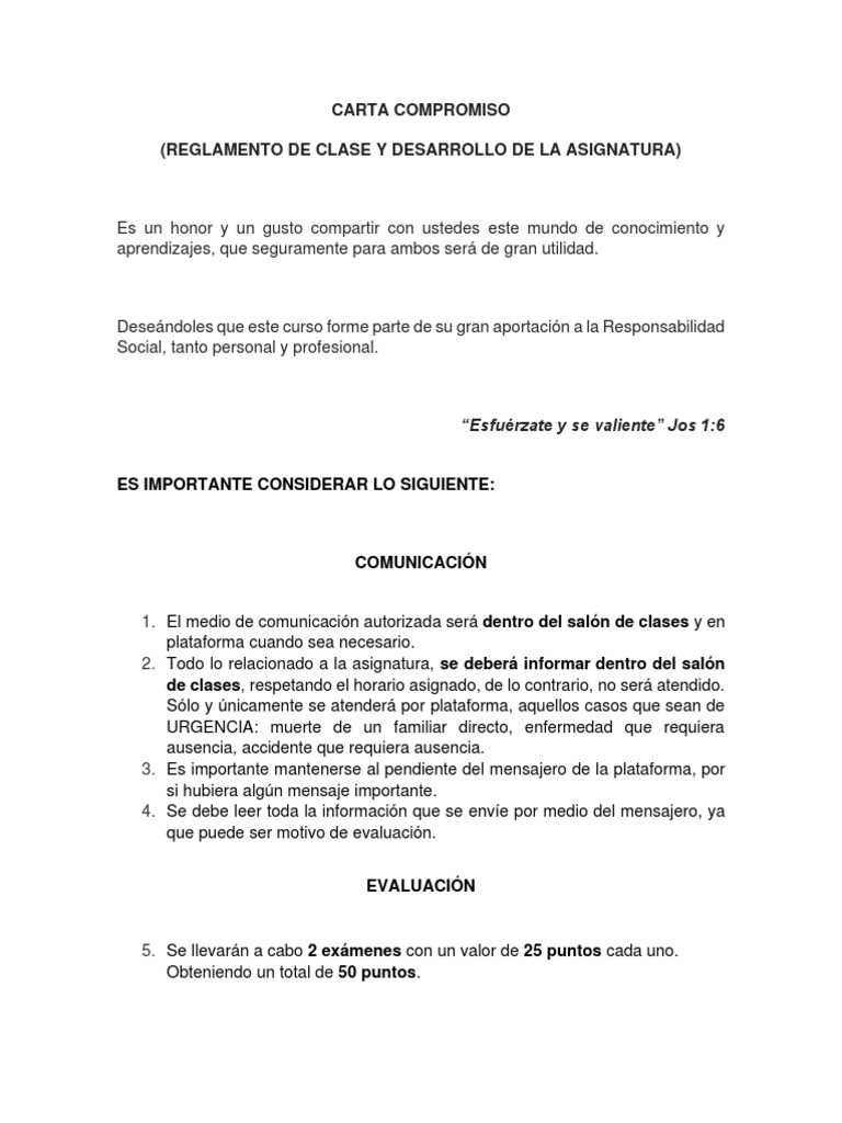 Carta Compromiso | PDF