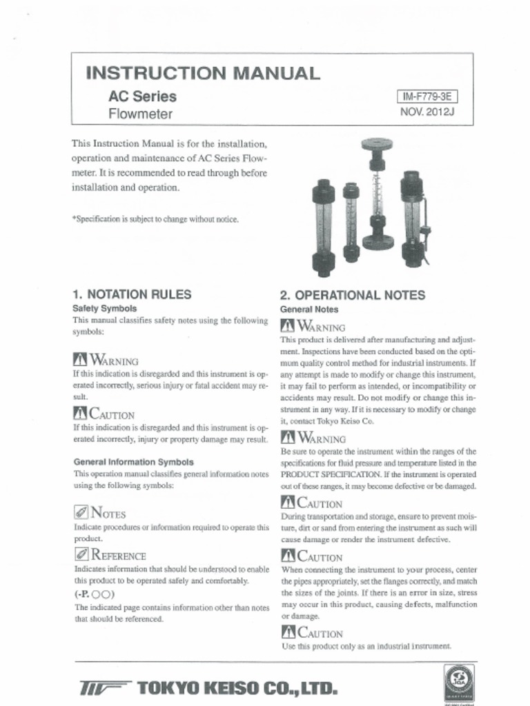 Tokyo Keiso Manual | PDF