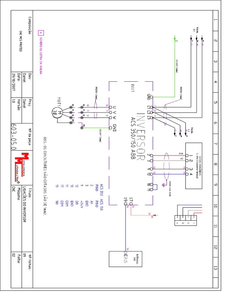 Esquema Elétrico CNC Pg2 Acs 350 Abb | PDF