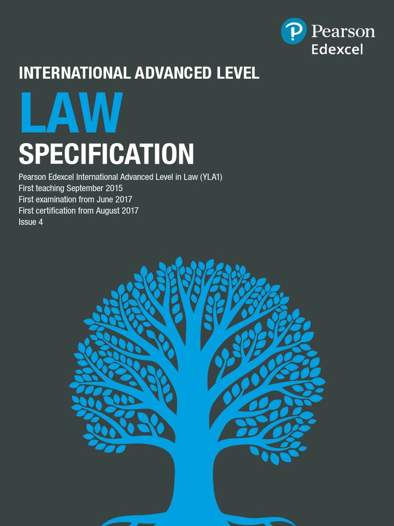 Pearson Edexcel IAL Law Specification | PDF | Precedent | Gce Advanced ...