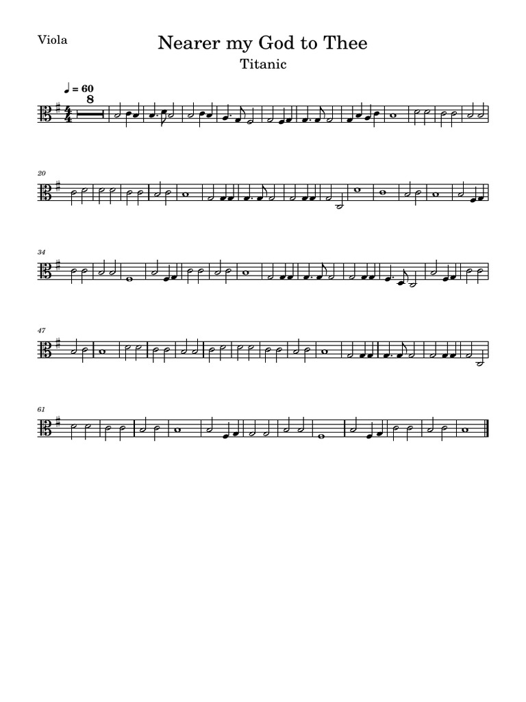Nearer My God to Thee for Viola | PDF