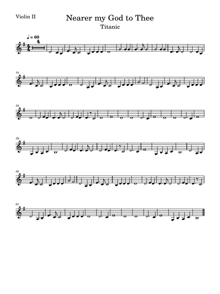 Nearer My God To Thee-Violin II | PDF