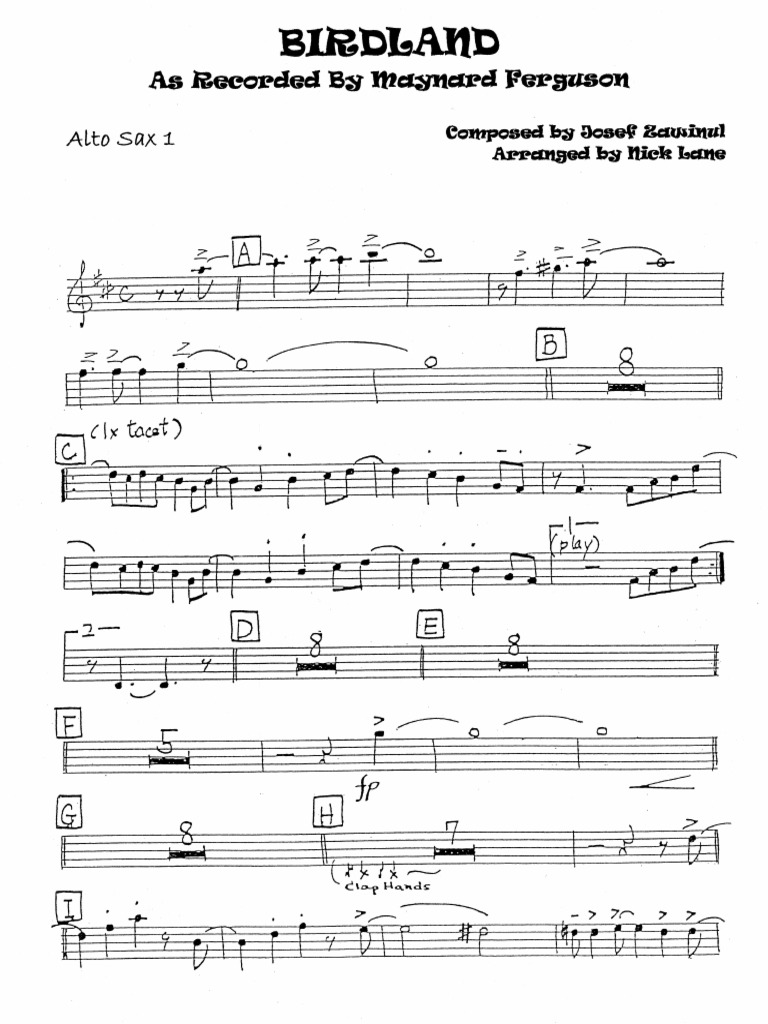 Birdland NickLaneMaynardFergusonSaxes | PDF