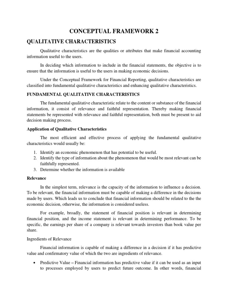 Conceptual Framework Module 2 | PDF | Information | Financial Statement