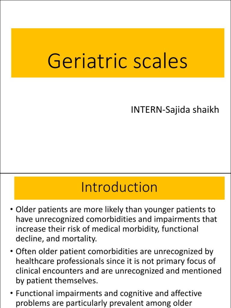 Geriatric Scales SPI | PDF | Geriatrics | Medical Specialties