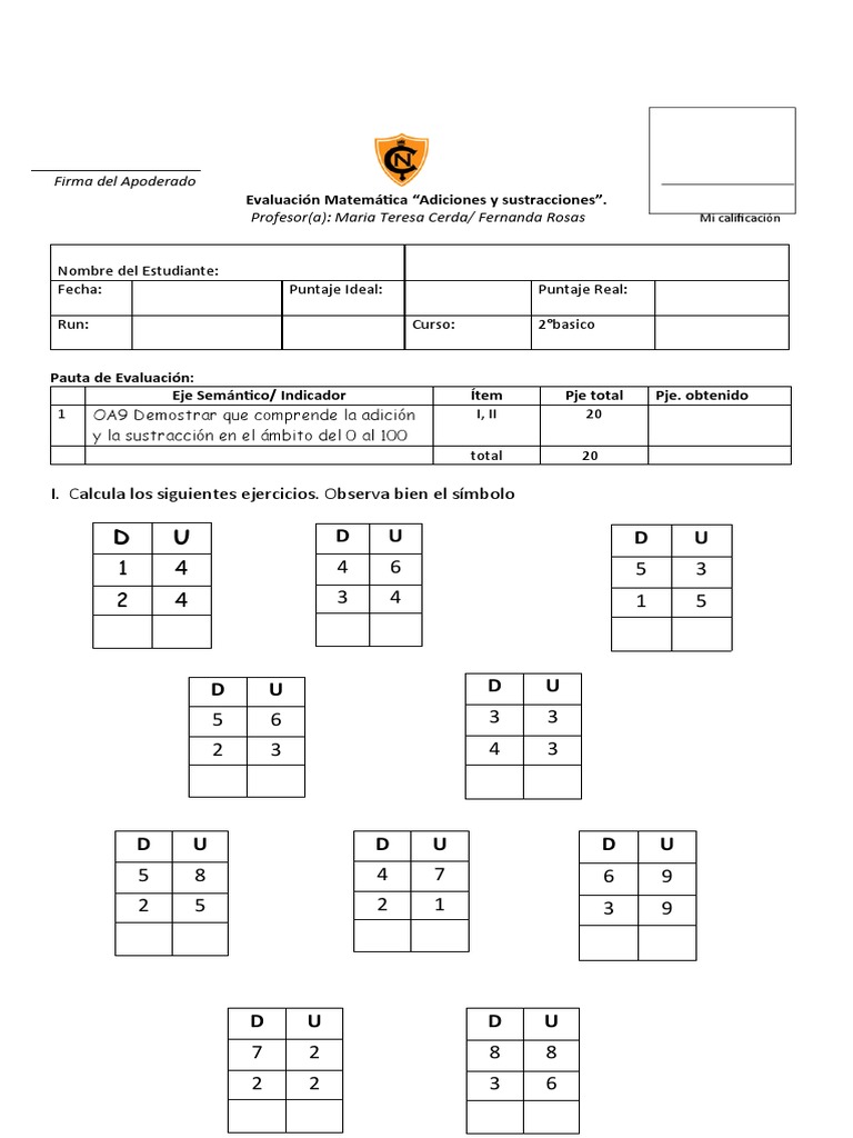 Adiciones y Sustracciones | PDF | Matemáticas