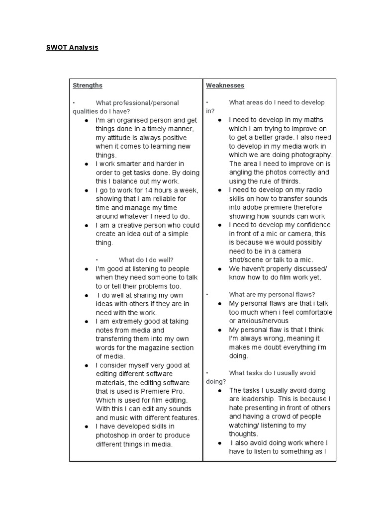 Film Swot Analysis | Download Free PDF | Communication | Cognitive Science