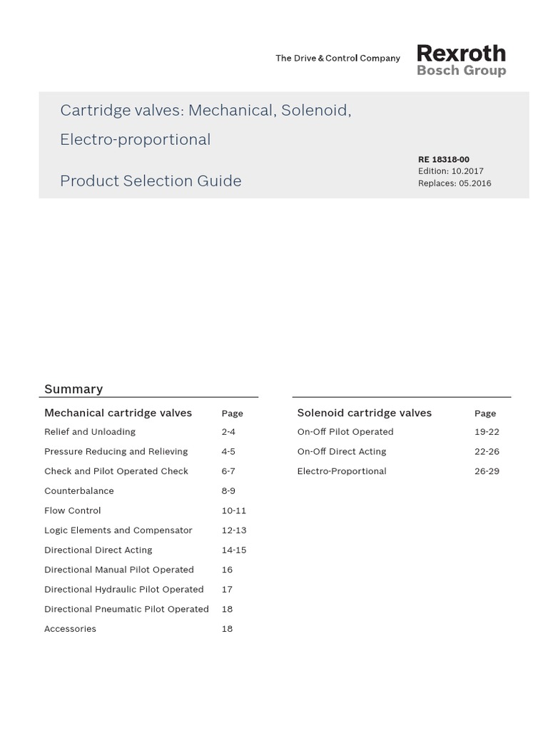 Cartridge Valves Product Guide | PDF | Valve | Liquids