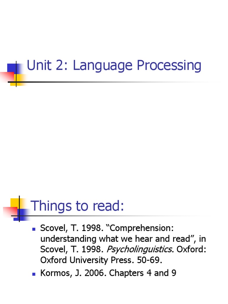 Language Processing | PDF | Lexicon | Psycholinguistics