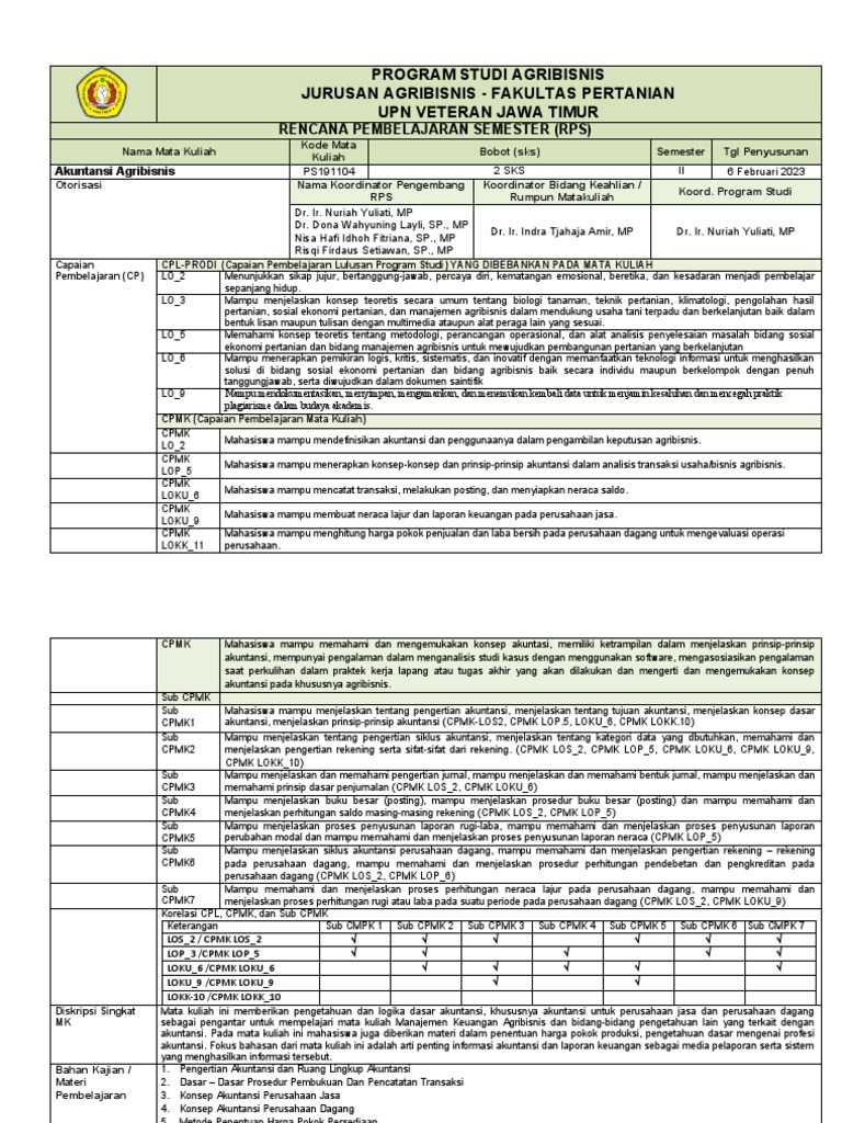 RPS Obe Akuntansi | PDF