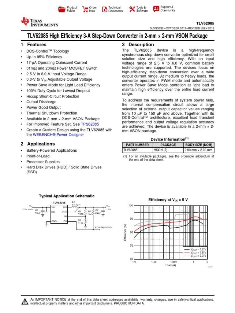 TLV 62085 | PDF | Capacitor | Inductor