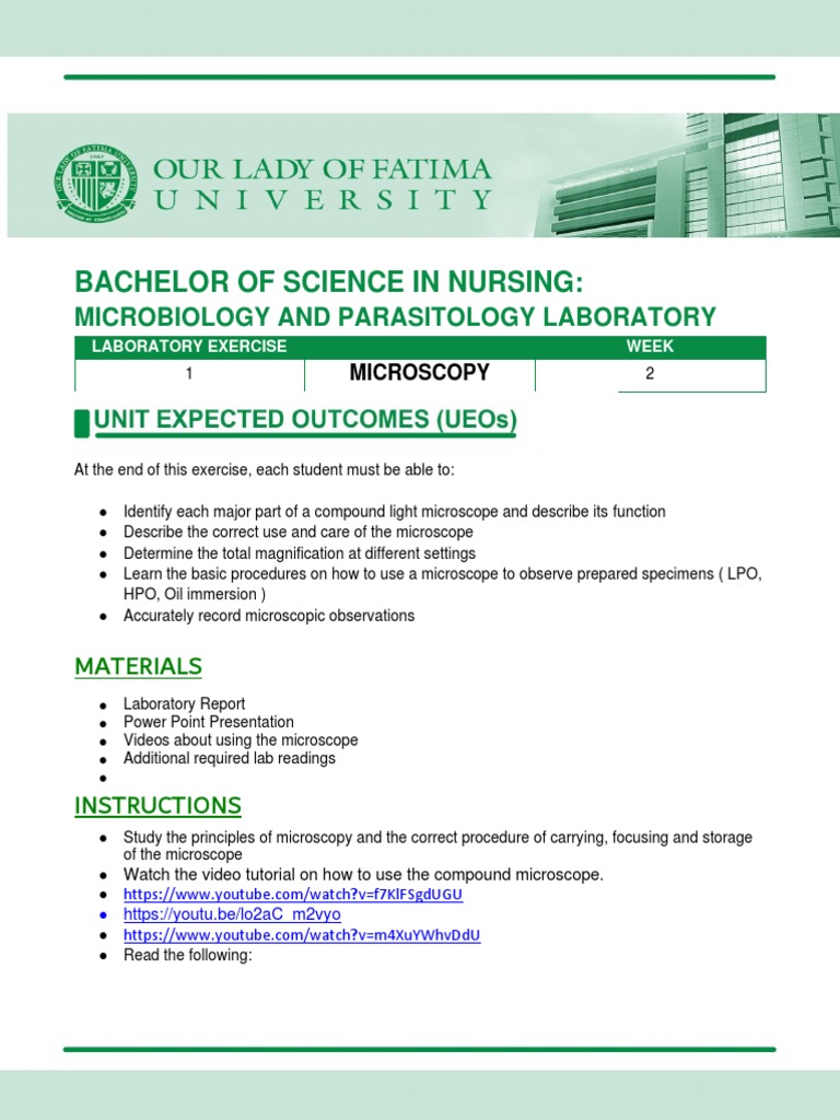 Lab Exercise 1 Micros Download Free Pdf Microscope Techniques