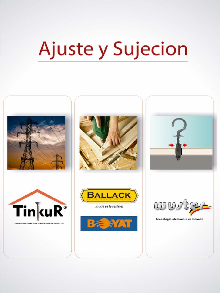 Catalogo Ajuste Sujecion Tinkur Ballack Wuster | PDF | Tornillo | Acero ...