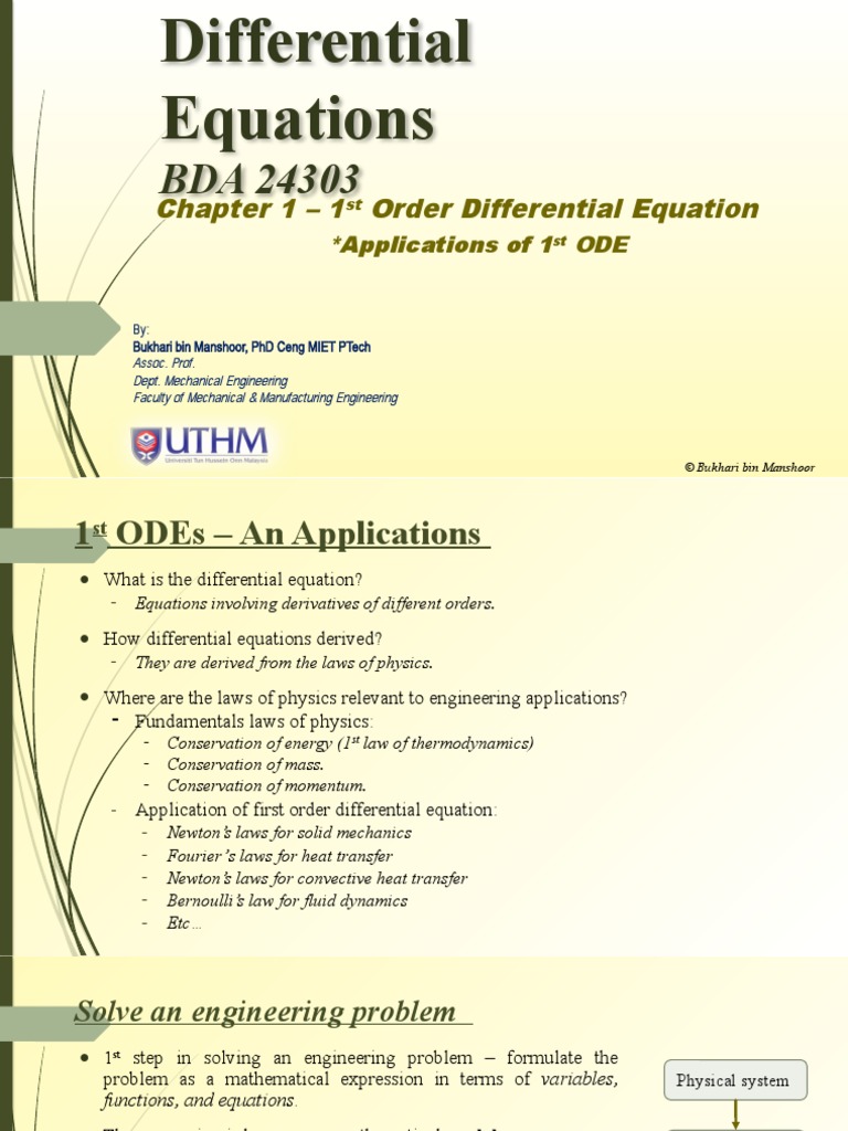 Chapter 1 - 1st Order Differential Equation - Part 2 | PDF ...