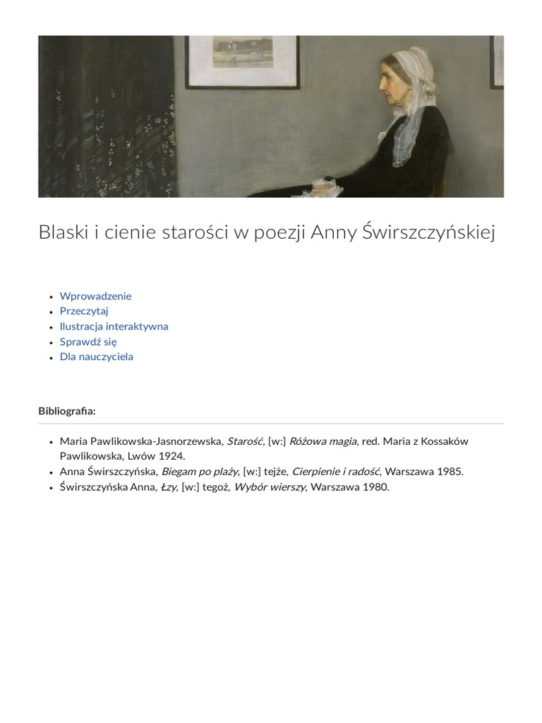 Blaski I Cienie Starosci W Poezj | PDF