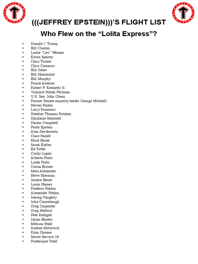 (((Jeffrey Epstein)))'s Flight List | PDF