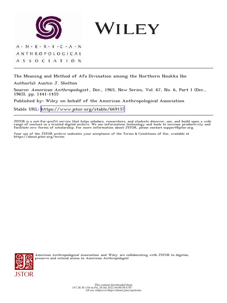 AFA Divination in Northern Nsukka | PDF | Theft | Igbo People