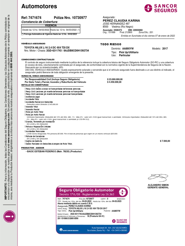 Mama Seguro Chata-1 | PDF | Seguro