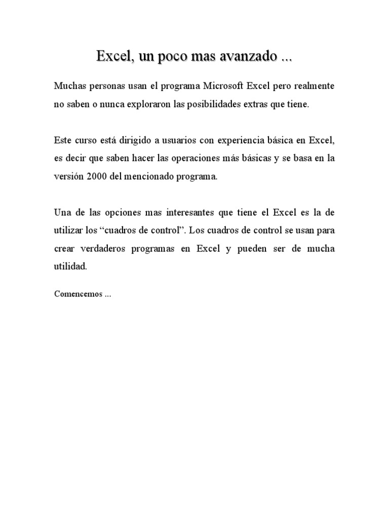 Curso De Excel Avanzado Pdf Microsoft Excel Ingeniería De Software 0537
