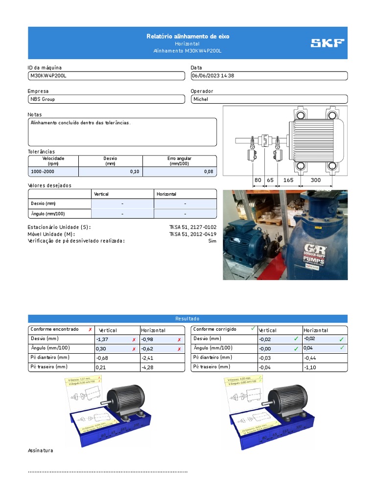 Alinhamento de Eixos Report 20230606-14.38.50 | PDF