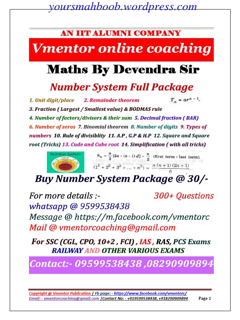 52. Arithmatic Devendra Sir | PDF