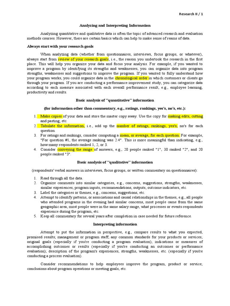 g10 Research 4th Quarter Handout | PDF | Data | Evaluation