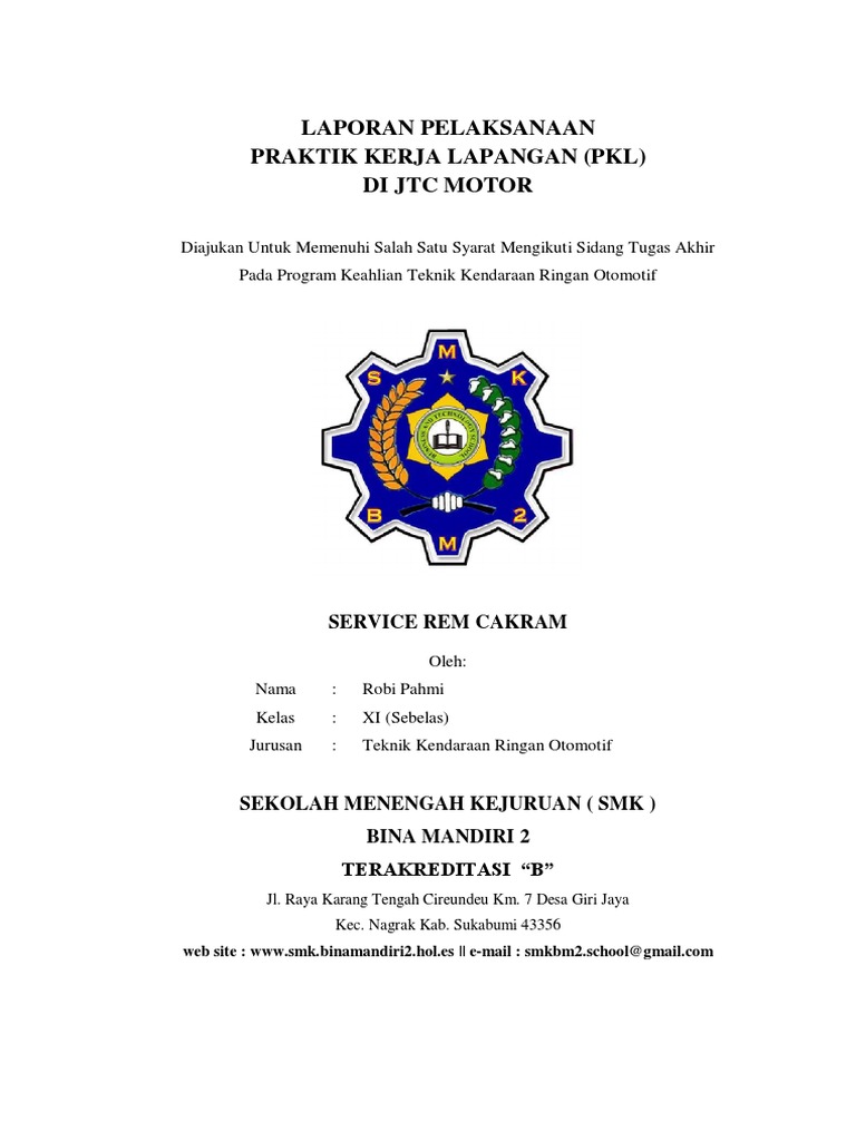 Laporan PKL: Service Rem Cakram | PDF