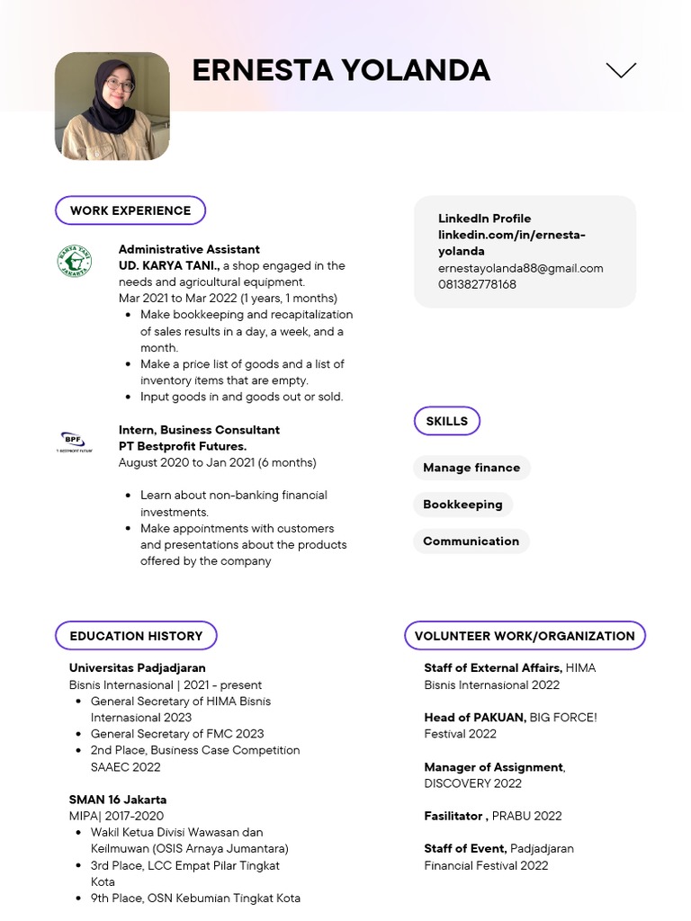 CV ERNESTA YOLANDA | PDF