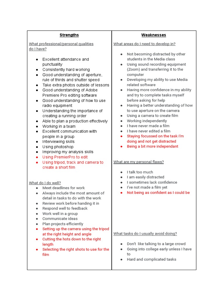 Updated Swot Analysis - Film | PDF | Camera | Adobe Photoshop