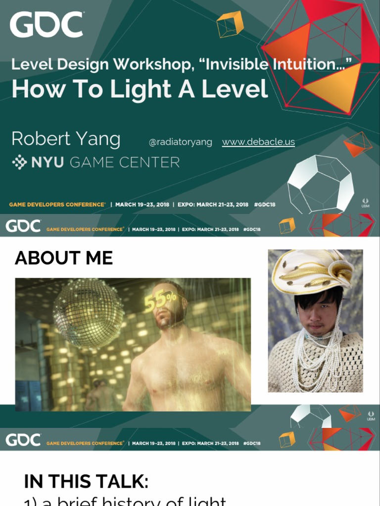 GDC 2018 Level Design Workshop - How To Light A Level - Slides | PDF | Lighting | Light