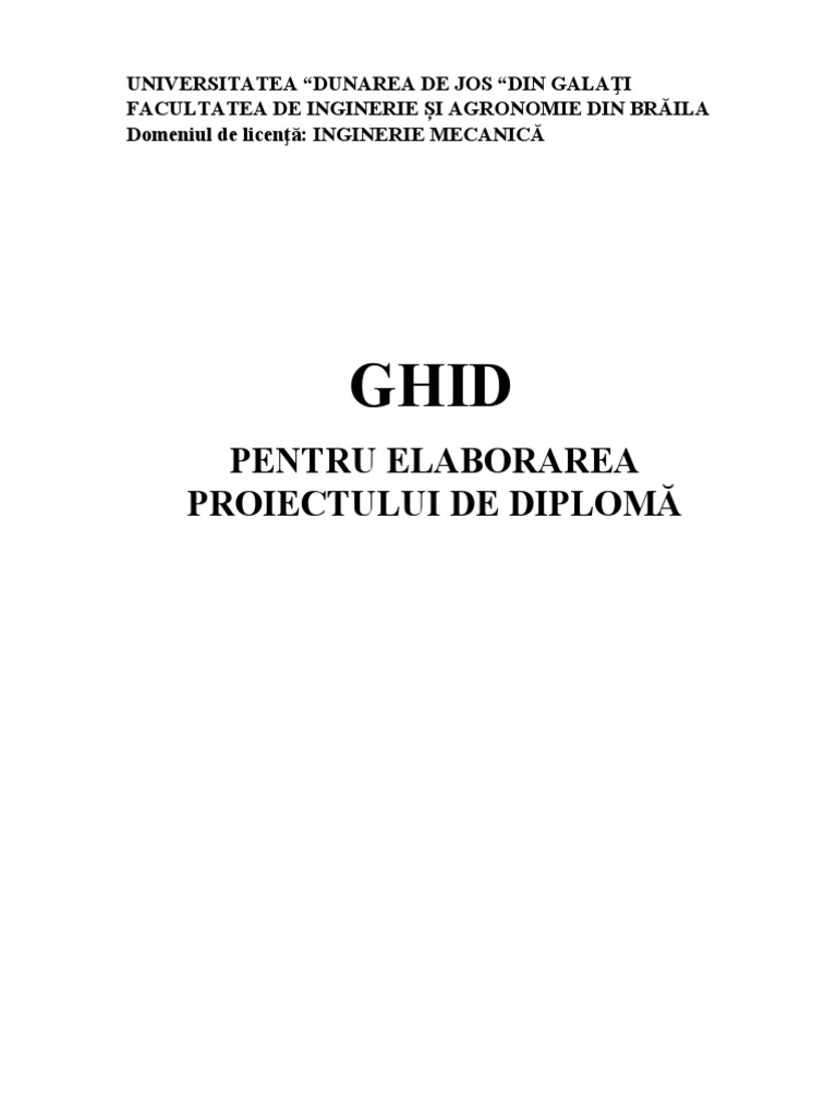 Ghid Elaborare Proiect de Diploma MIAIA | PDF