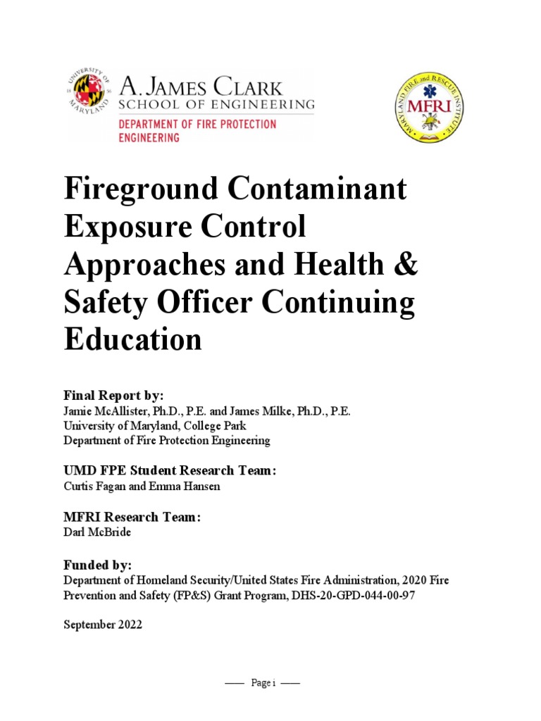 USFA FF Decon Final Report | PDF | Firefighter | Personal Protective ...