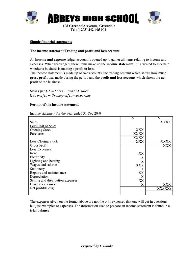 Income Statement | PDF | Income Statement | Expense