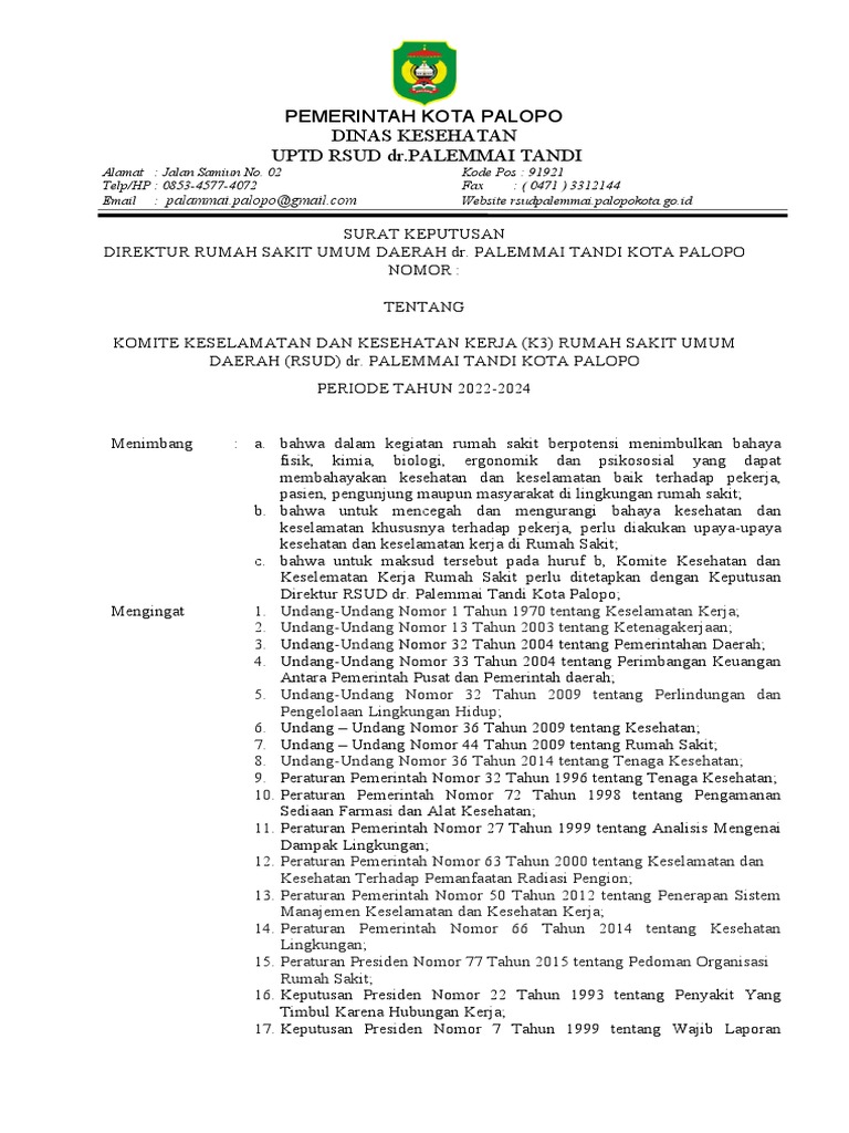 SK TIM KOMITE K3RS | PDF