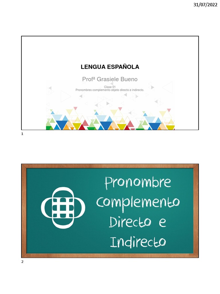 Aula 01 01 Objeto Direto e Indireto | PDF | Objeto (gramática) | Verbo