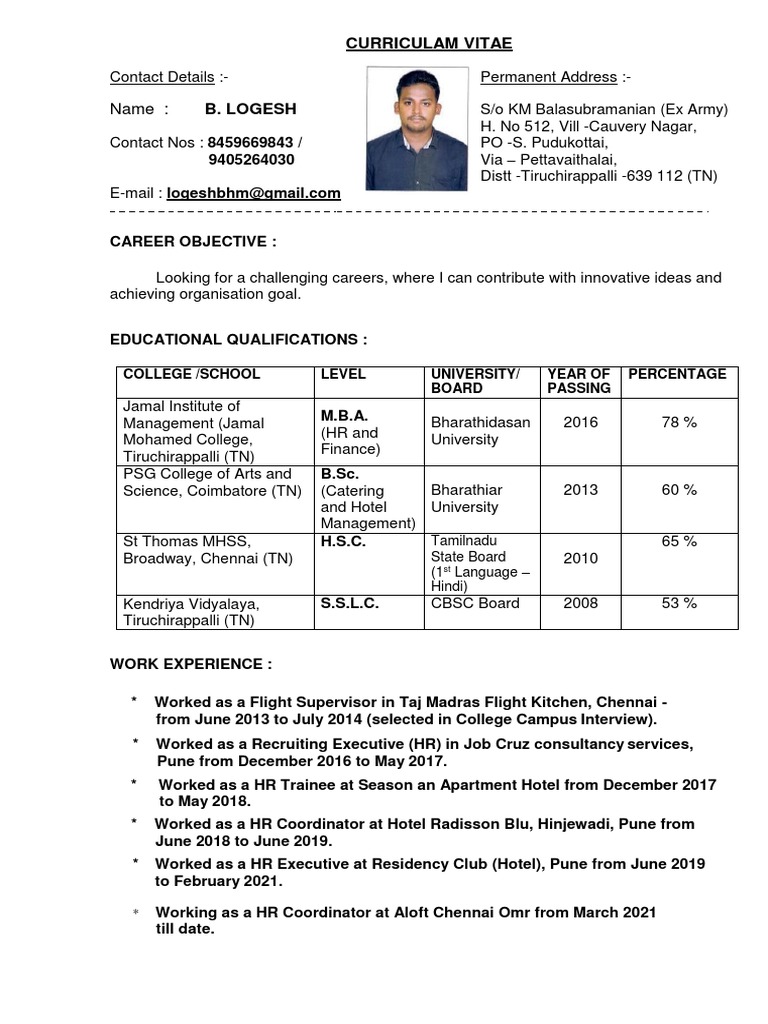 CV B.Logesh | PDF