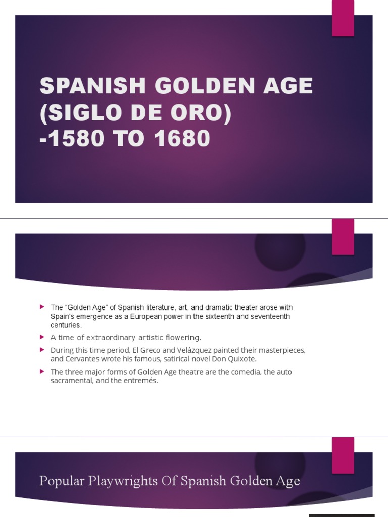 Spanish Golden Age (Siglo de Oro) of Drama | PDF | Spanish Literature ...