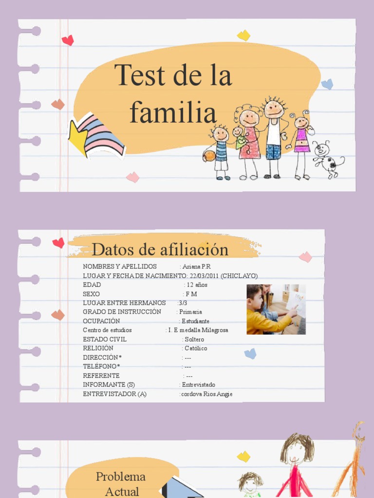 Test de La Familia | PDF | Conceptos psicologicos | Ciencias del ...