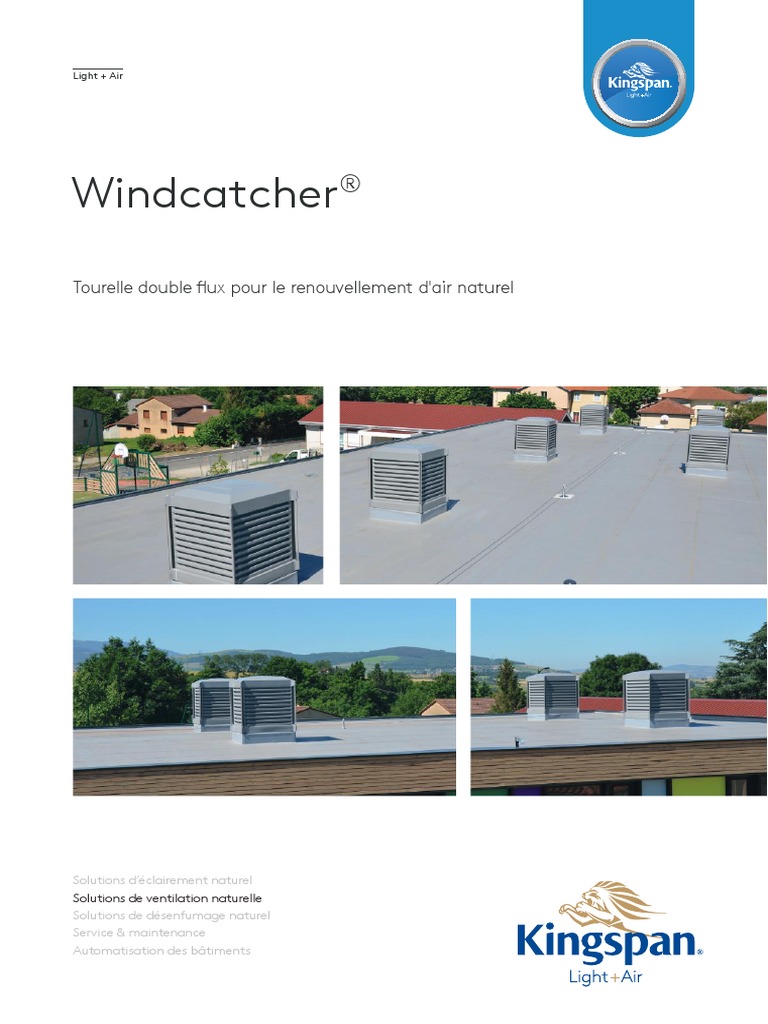 Kingspan Windcatcher Documentation Commerciale FR FR | PDF | Dioxyde de carbone | Ventilation ...