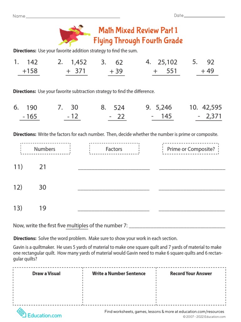 Math Mixed Review Part 1 Flying Through Fourth Grade | PDF | Mathematics