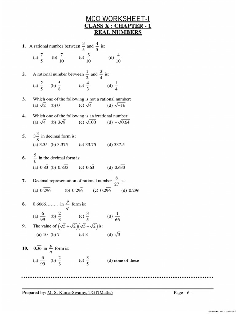 Maths Class X Question Bank | PDF