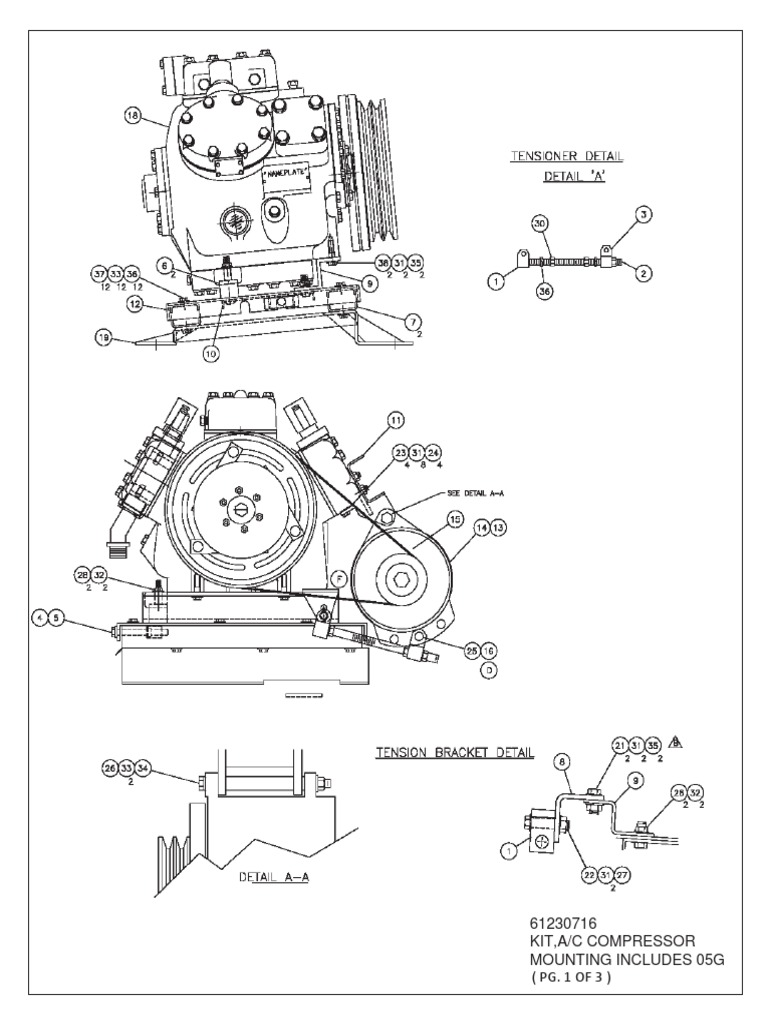 A/C Compressor Mounting Parts List | PDF | Screw | Washer (Hardware)