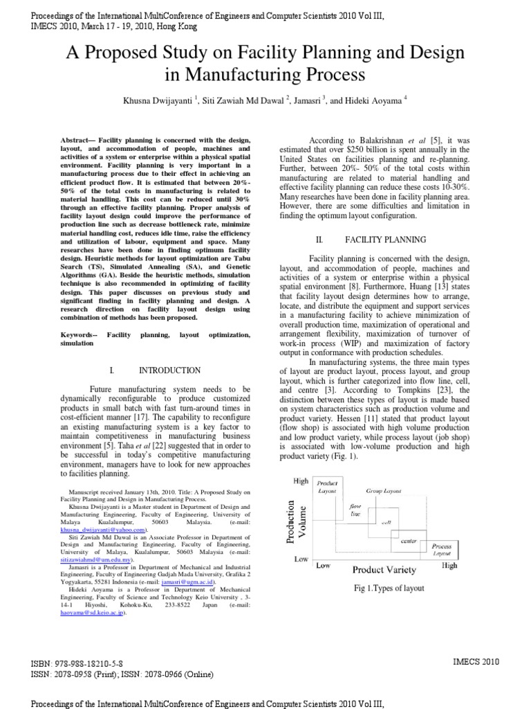 Facility Layou Design | PDF | Genetic Algorithm | Simulation