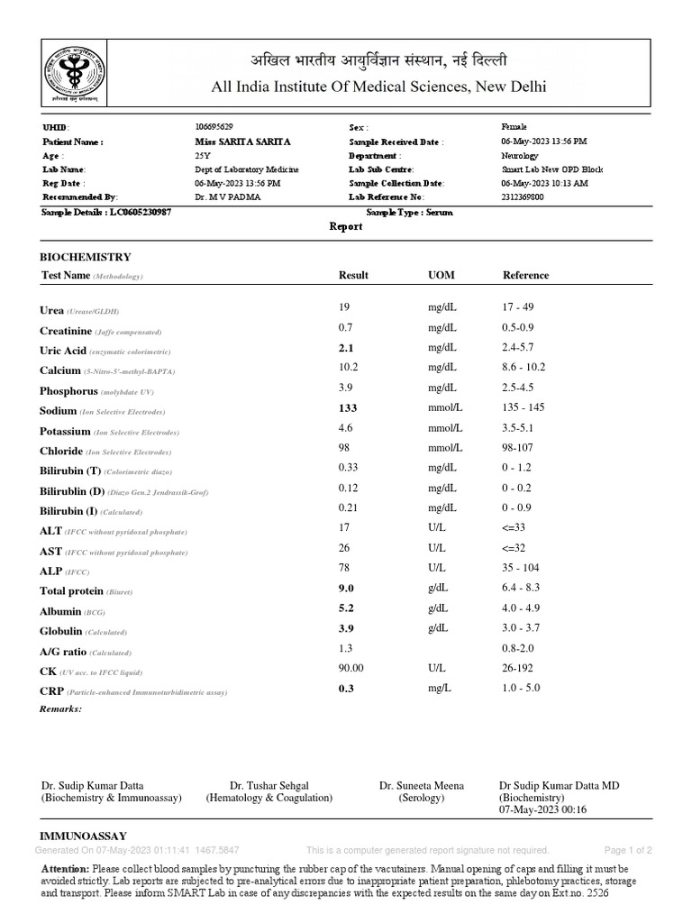 SVLT Lab Report Details | PDF | Magnesium | Chemistry