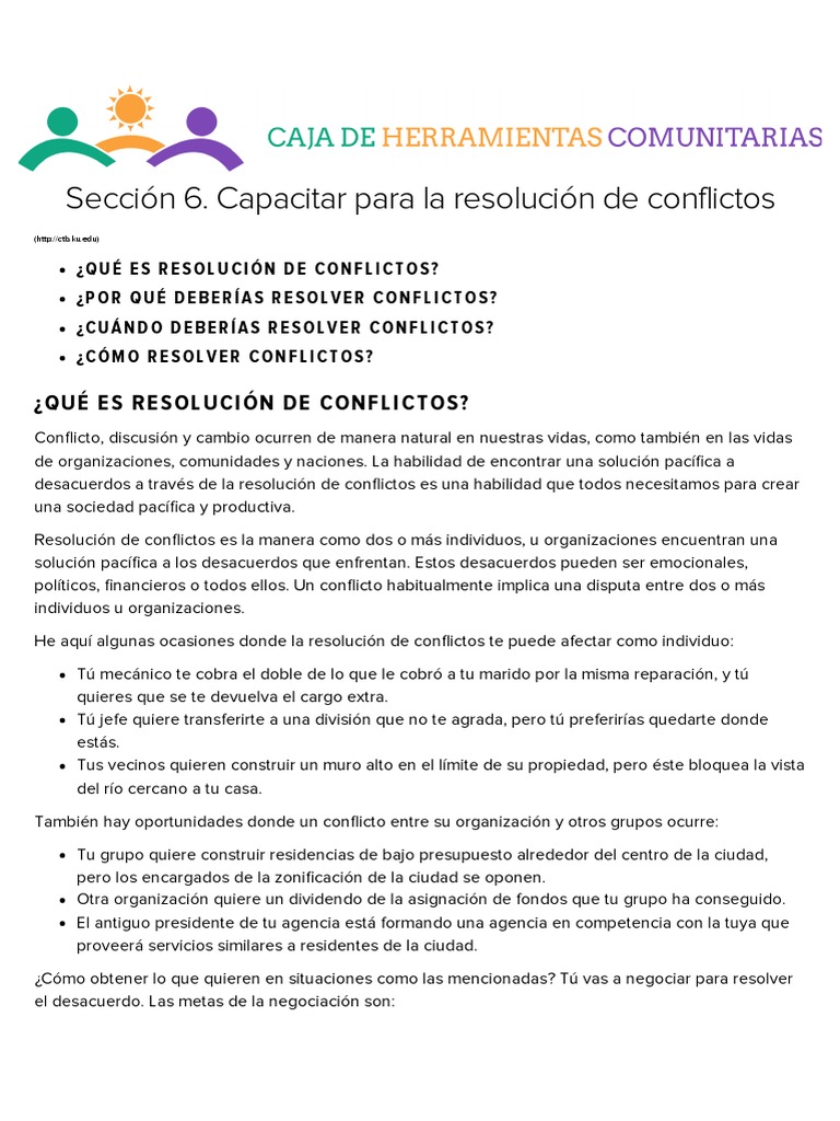 Estrategias para Resolver Conflictos | PDF | La resolución de ...