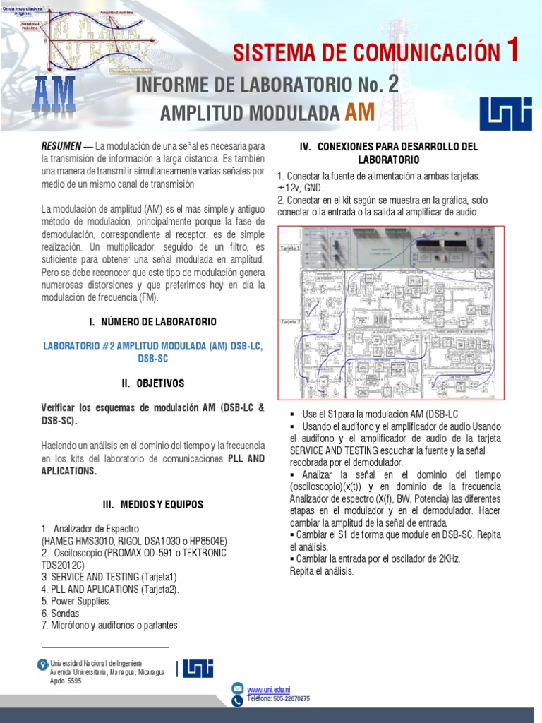 INFORME DE LABORATORIO No. 2 EDGARD GARCIA COMUNIC. 1 | PDF | Modulación | Modulación de frecuencia