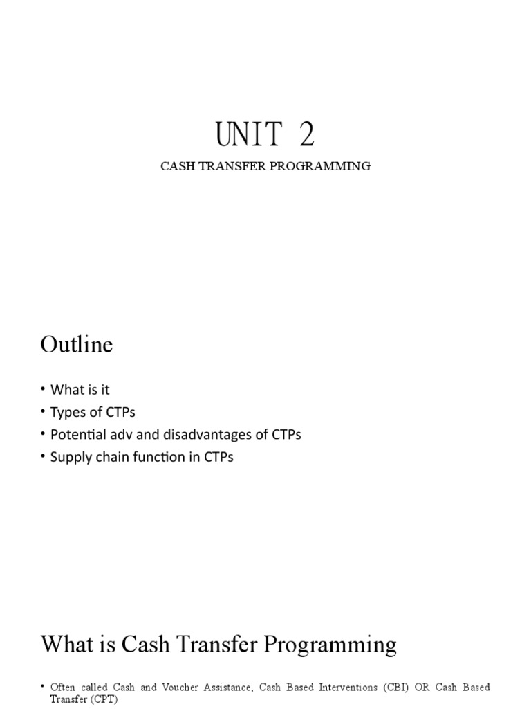 Unit 2 Supply Chain in Cash Transfer Programming | PDF | Demand | Prices