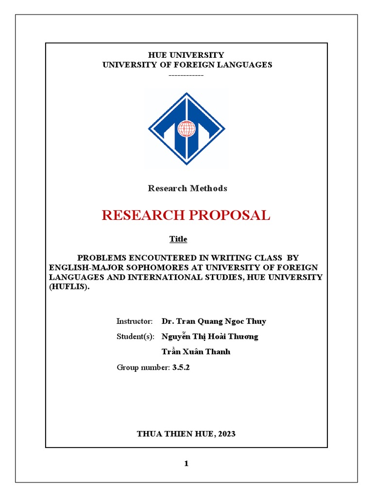 Research Proposal Cover 2 | PDF | English As A Second Or Foreign ...