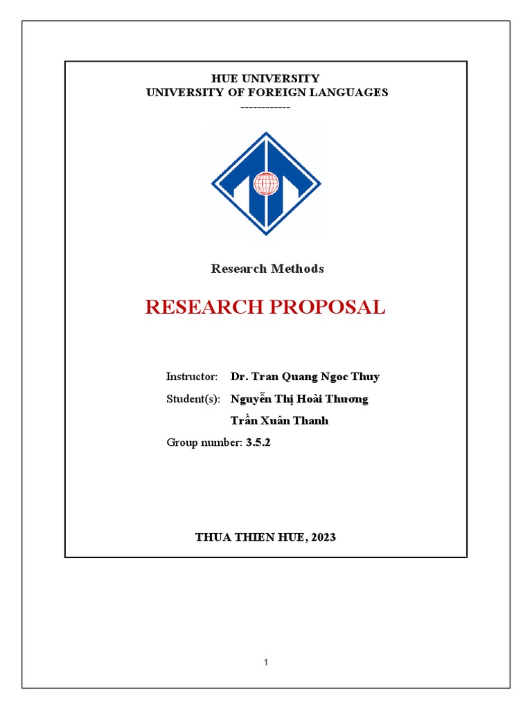 Research Proposal Cover | PDF | English As A Second Or Foreign Language ...